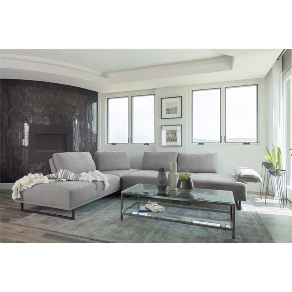 Coaster Arden 2-Piece Fabric Sectional with Adjustable Back in Taupe ...