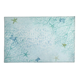 JellyBean Accent Rug Coral Sea Aqua - Beach Style - Area Rugs - by ...