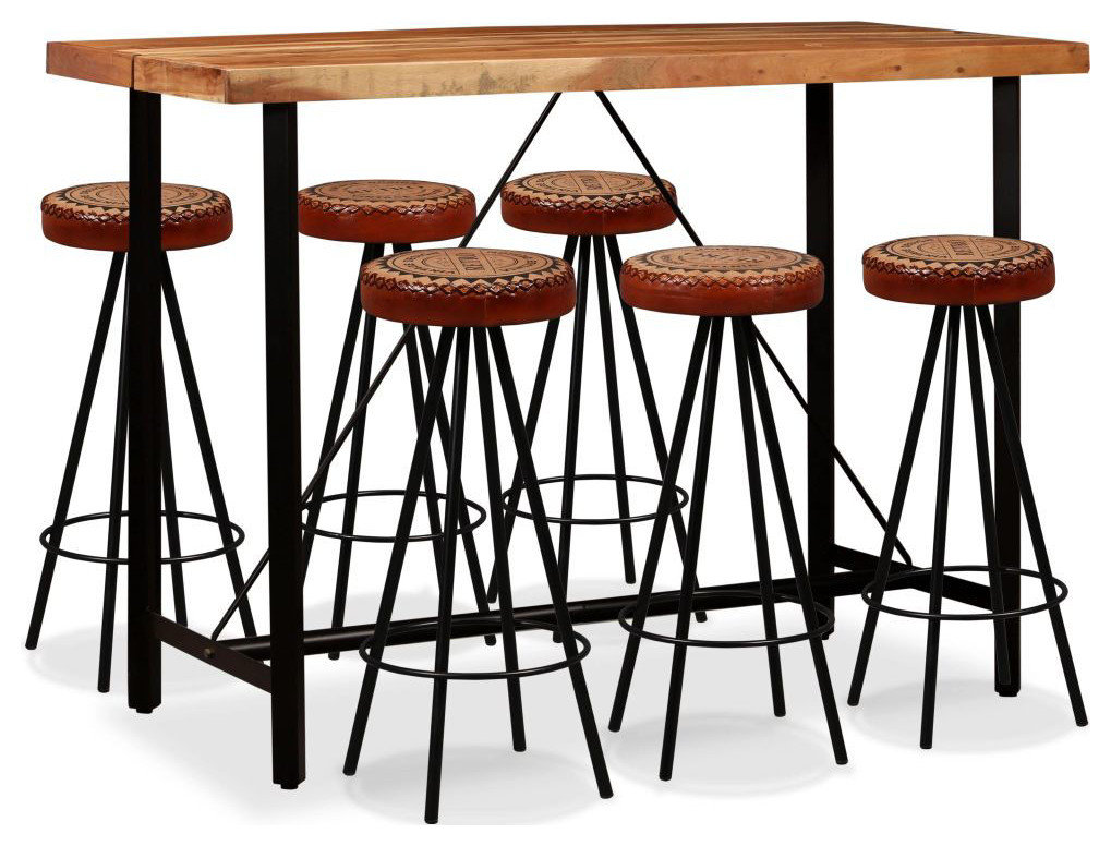 Wooden Bar Set 7pc - Industrial - Indoor Pub And Bistro Sets - by ...