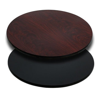 36'' Round Table Top with Black or Mahogany Reversible Laminate Top ...