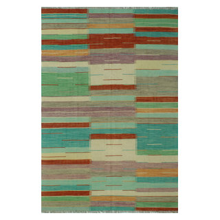 Winchester Kilim Ariana Ivory/Rust Rug, 6'5x9'9 - Contemporary - Area ...