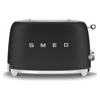 Smeg 50's Retro Style Aesthetic 2x2 Slice Matte Black Toaster ...