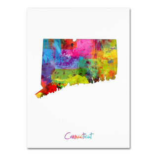 "Connecticut Map" Canvas Art by Michael Tompsett, 24"x32" - Traditional ...