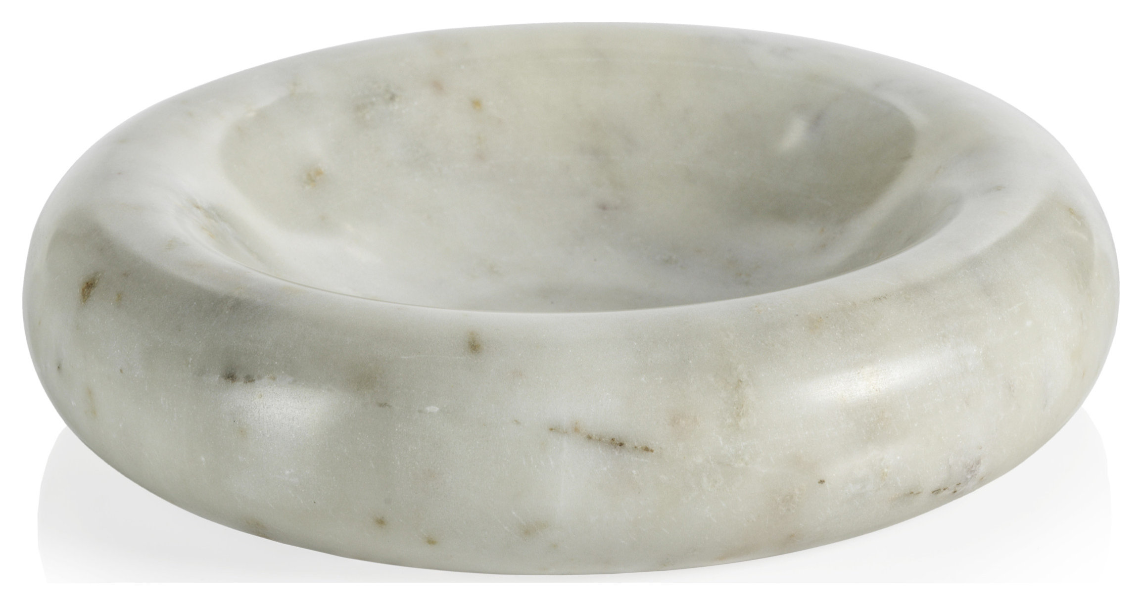 Monza Curved Round Marble Bowl, Large - Traditional - Decorative Bowls ...