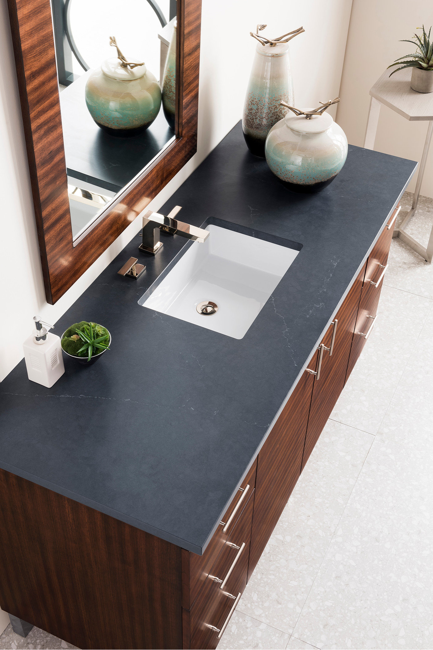 Metropolitan 60" Single Vanity, American Walnut, Charcoal Soapstone ...
