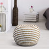 Natural Ivory Braided Pouf - Beach Style - Floor Pillows And Poufs - by LR Home | Houzz