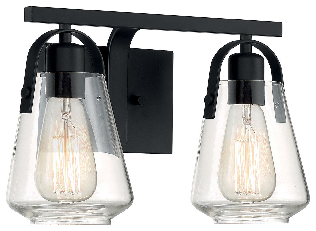 Skybridge Two Light Vanity, Matte Black - Transitional - Bathroom ...