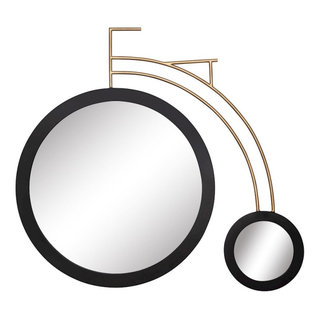 Varaluz Out For A Ride 44x39 Wall Mirror, Matte Black/Havana Gold ...