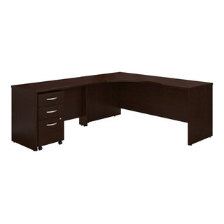 Series C 72"W Left Hand Corner Desk with Return and Mobile Cabinet ...