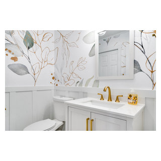 Stunning Kitchen + Dining Nook Remodel - Transitional - Powder Room ...