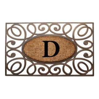 A1HC Rubber & Coir Elegant Circles Princess Doormat, Monogrammed ...