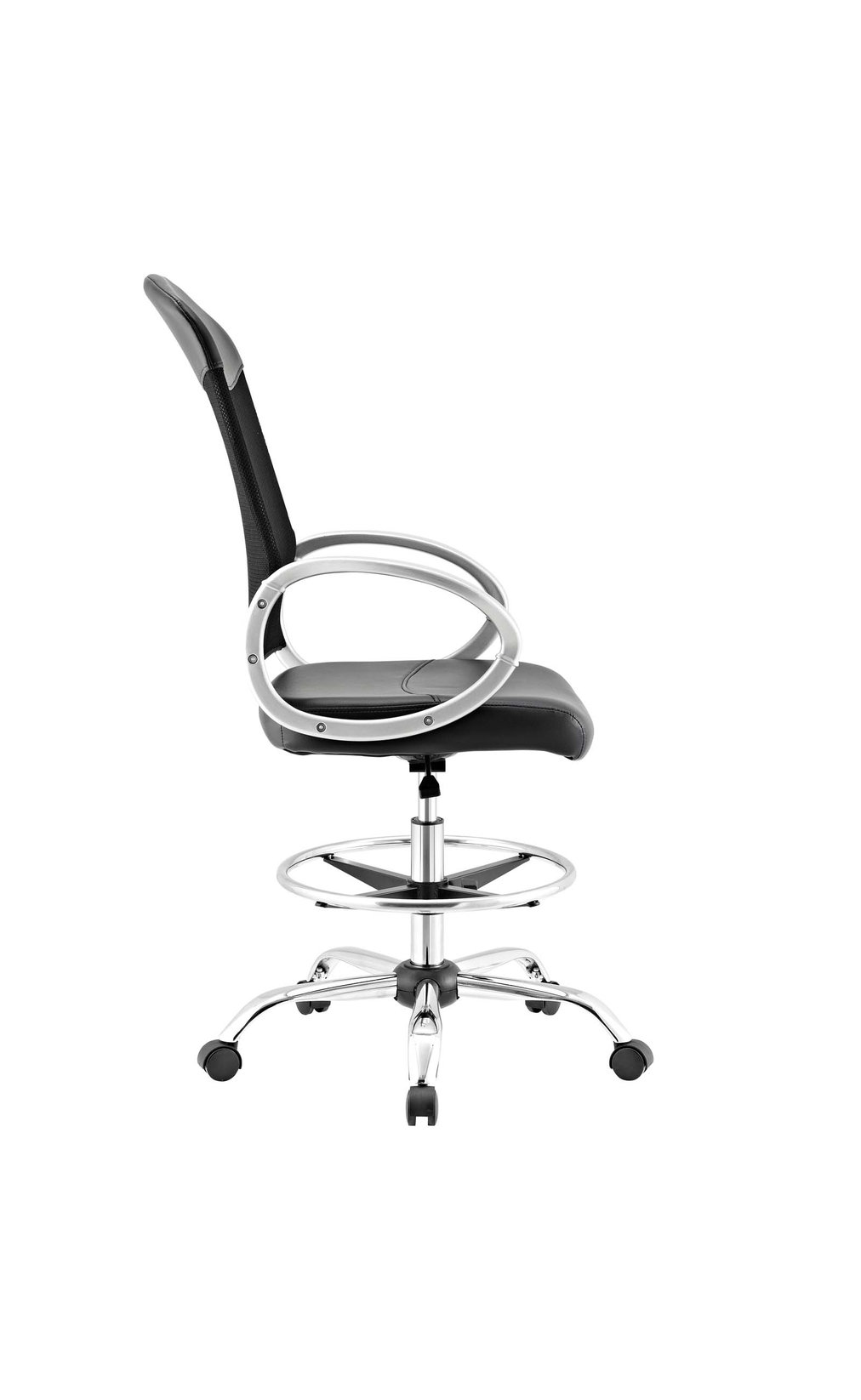 Emblem Mesh and Vinyl Drafting Chair, 26.5"L x 23"W x 45 - 52.5"H ...