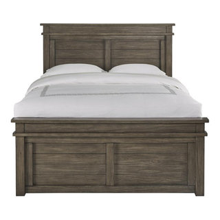 Glacier Point King Captains Bed, Graystone Finish - Rustic - Platform ...