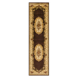 Rug Unique Loom Versailles Brown Runner 2' 7 x 10' 0 - Victorian - Hall ...