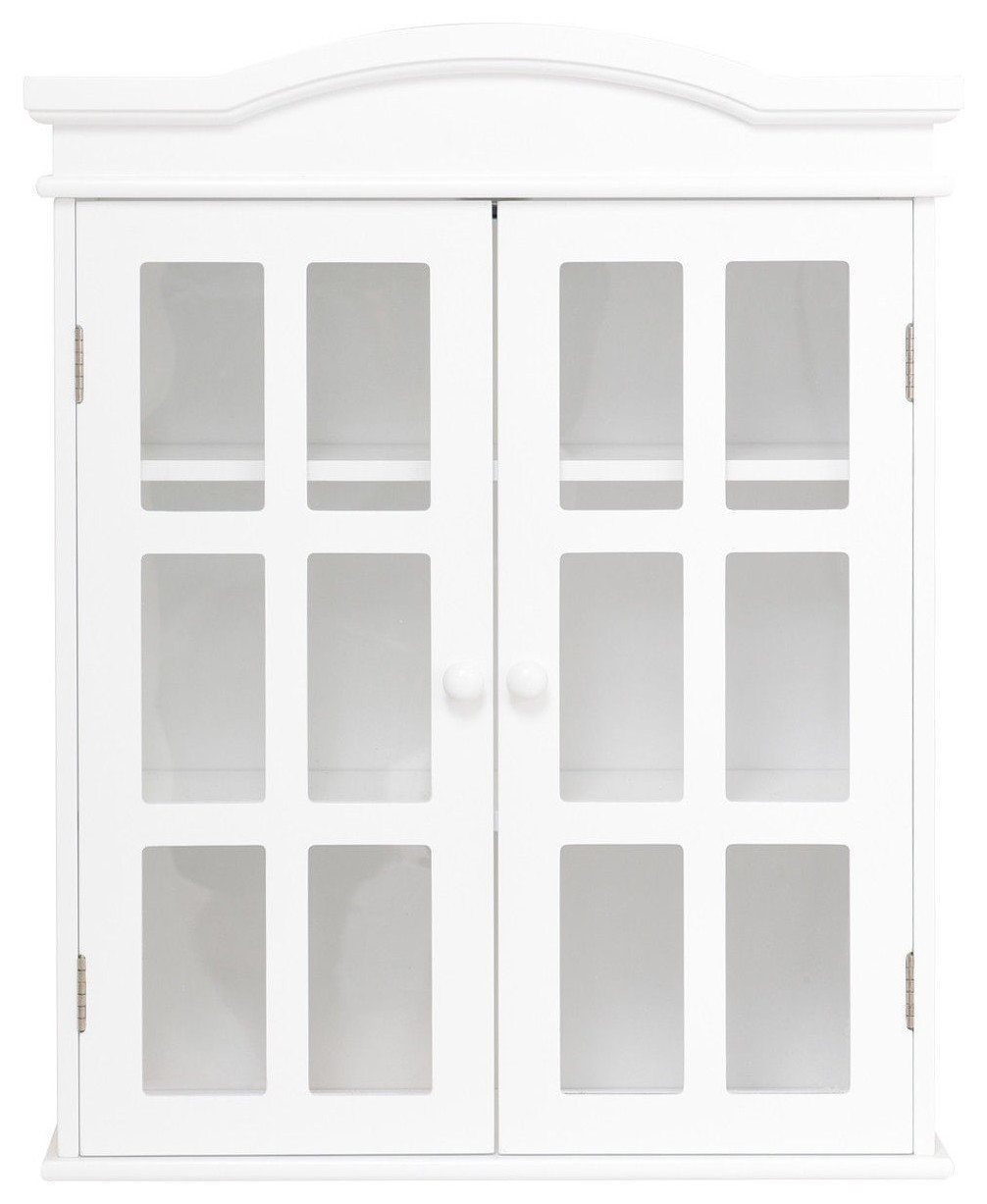 Wall-Mount Bathroom Double Doors Shelved Storage Cabinet - Transitional ...