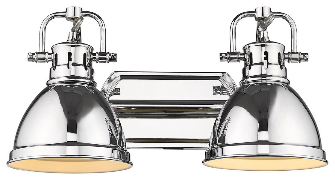 Golden Duncan 2-Light Bath Vanity 3602-BA2 CH-CH, Chrome - Traditional ...