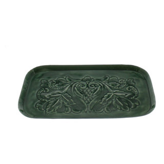 Petite Green Floral Embossed Tray - Traditional - Serving Trays - by ...