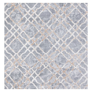 Safavieh Martha Stewart Isabella Msr0957g Silver / Ivory Rug, 5' 3" x 7 ...