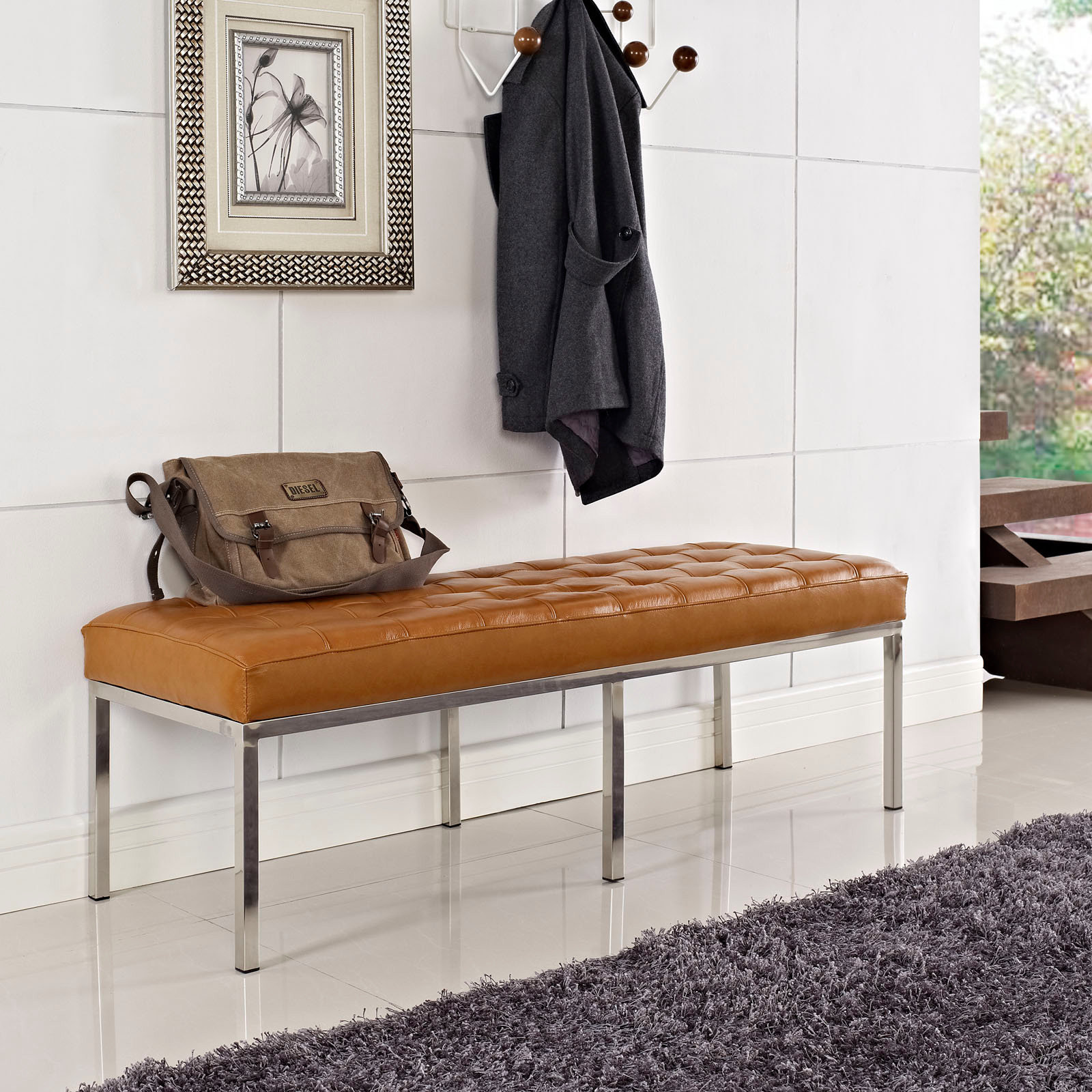 Loft Three-Seater Bench - Tan - Contemporary - Upholstered Benches - by ...