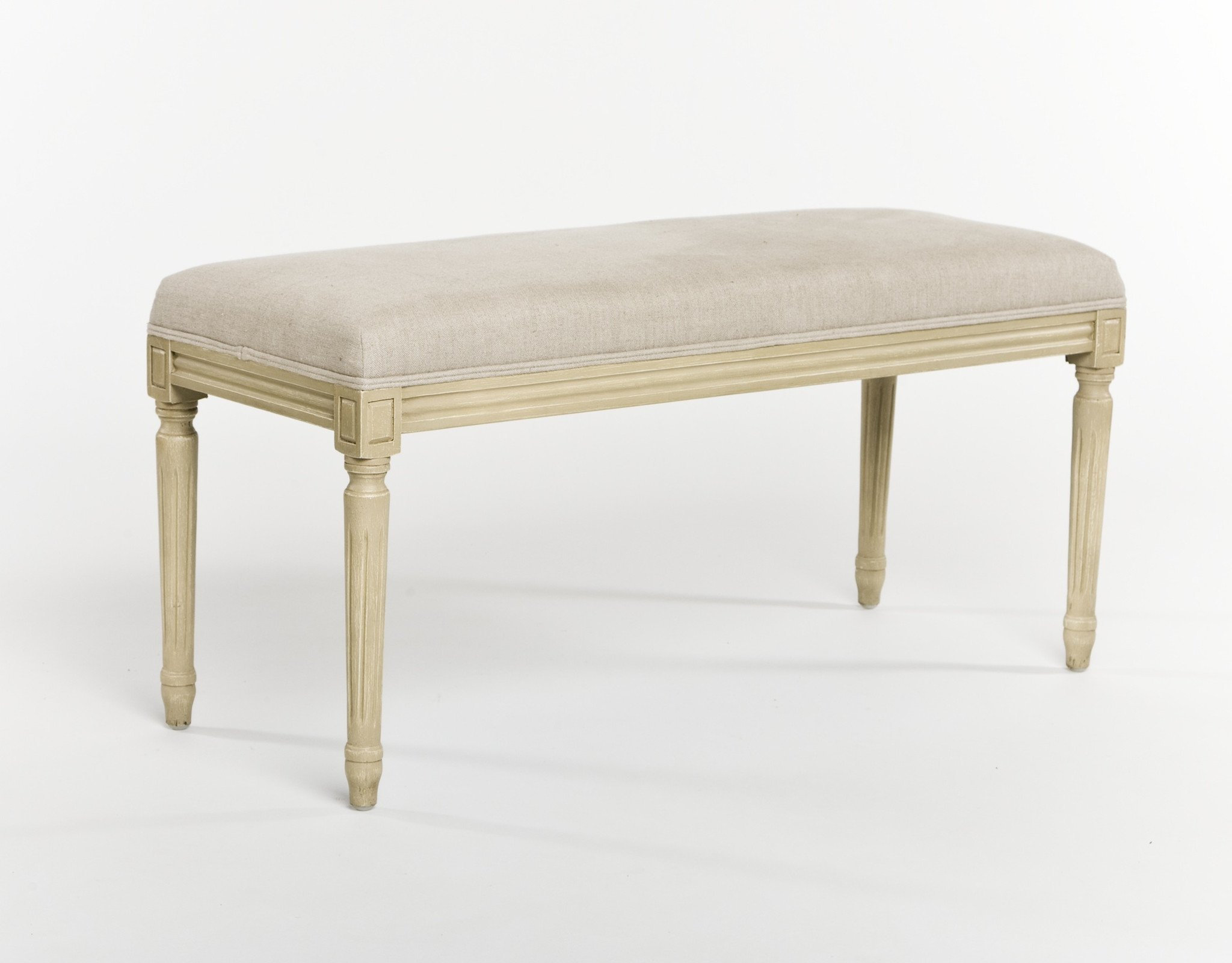 Lille Bench, Natural Linen - Farmhouse - Upholstered Benches - by Nook ...