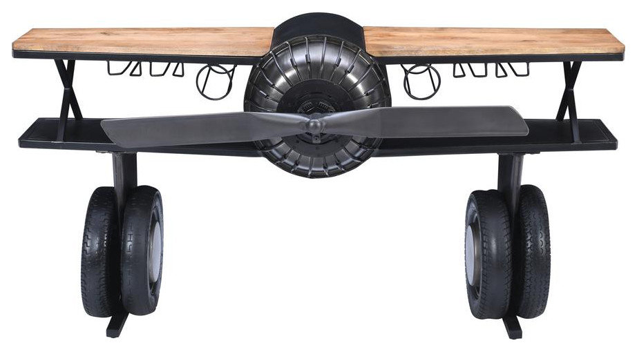 72 Airplane Bar Aviator Lounge Console Table, Reclaimed Hardware and ...