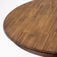 Round Dining Table, Rustic Rubberwood Table, Distressed Jacobean Finish ...