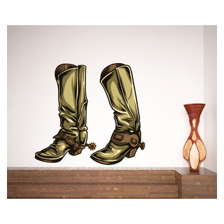 Western Cowboy Boots Vinyl Wall Decal WesternCowboyBootsUScolor001, 8 ...
