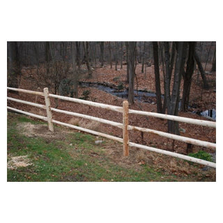 4 ft high Post and Rail, Full Round cedar fencing. - New York - by ...