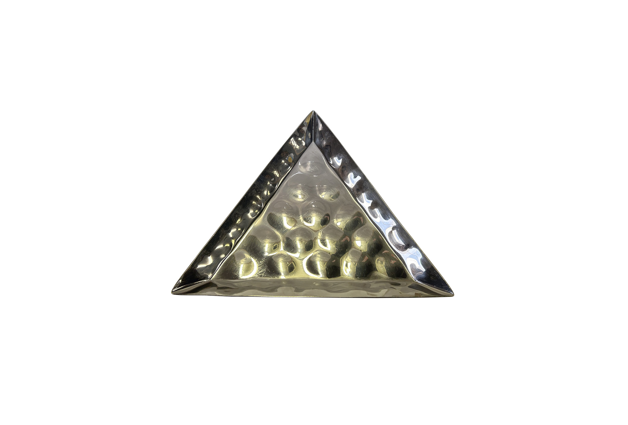 Set 2 Hand Punch Marks Stainless Steel Triangle Display Serving Plate ...