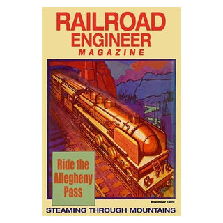 Railroad Engineer Magazine: Steaming Through The Mountains, 28" x 42 ...