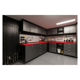 Red and Black Garage - Contemporary - Garage - Los Angeles - by Closet ...