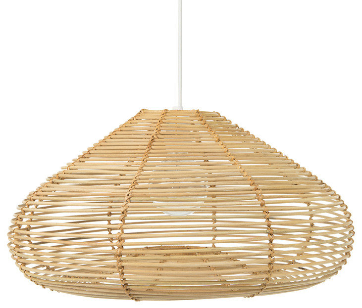 Palau Continuous Weave Discus Wicker Pendant Lamp, Natural - Tropical ...