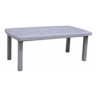 Cabo Aluminum 48" Rectangle Coffee Table - Transitional - Outdoor ...