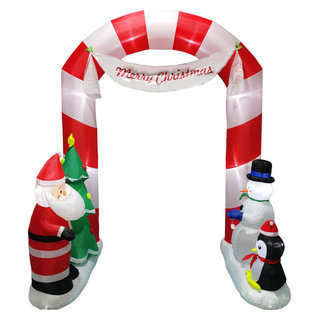 8 ft Tall Prelit Candy Cane Arch Inflatable - Modern - Outdoor Holiday ...