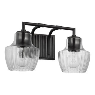 Destin Vanity - 2 Light - Black with Silver Accents - Transitional ...