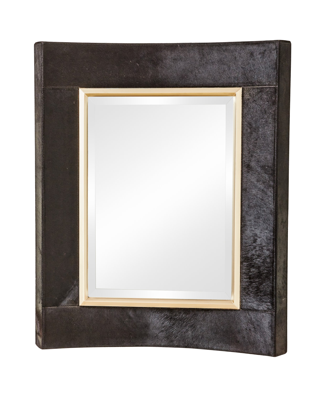 Curved Short Mirror Black Hair On Hide - Contemporary - Wall Mirrors ...