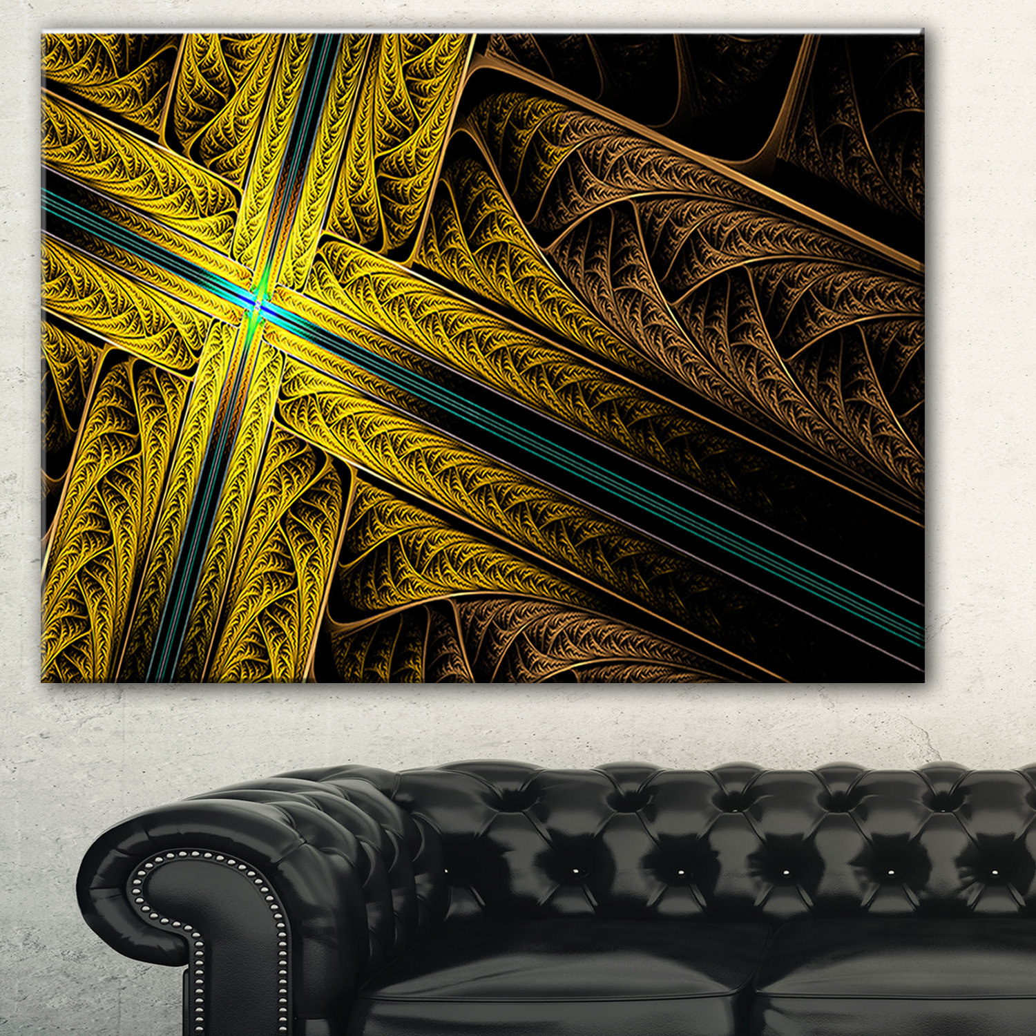 "Intricate Multi-colored Cross" Digital Art Canvas Print, 40"x20 ...