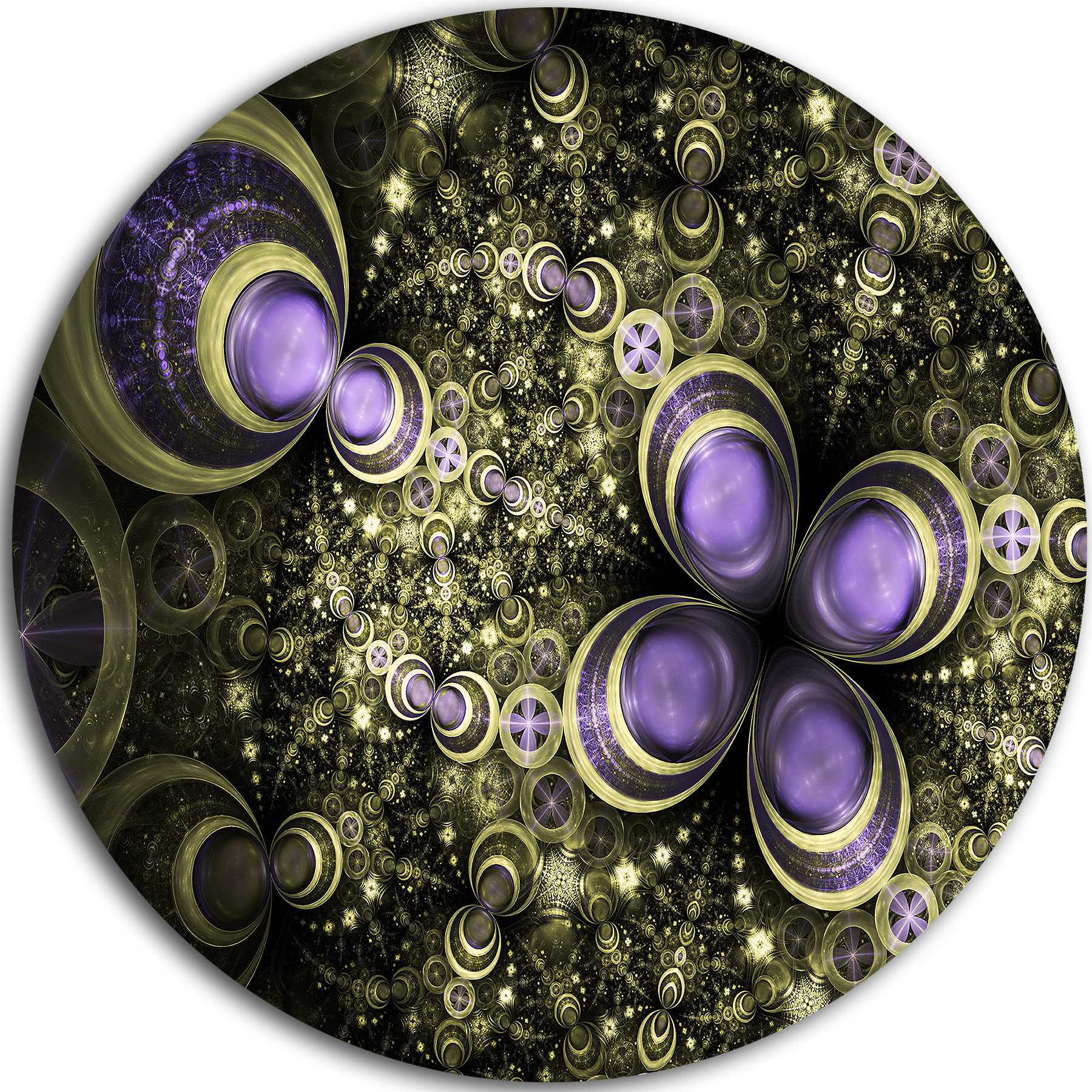 Fractal Flower Light Brown Digital Art, Flower Disc Metal Wall Art ...