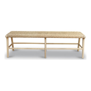 Poly and Bark Batu Indoor/Outdoor Bench - Tropical - Outdoor Benches ...