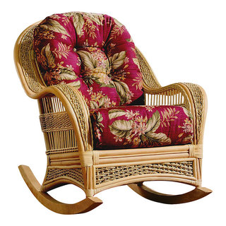 Spice Island Rocker, Natural, San Remo Fabric - Tropical - Rocking ...