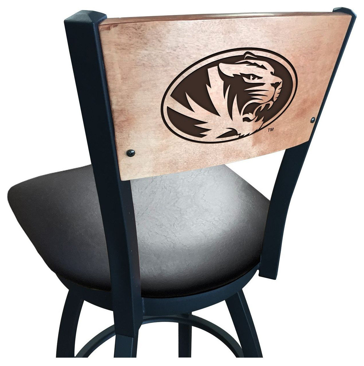 Holland L038 Engraved Missouri 25" Swivel Counter Stool - Black/Vinyl ...