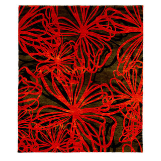 Coulta B Wool Hand Knotted Tibetan Rug, 10' Square - Contemporary ...