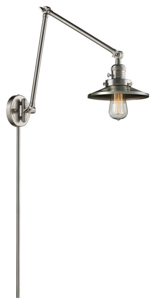 Innovations Railroad 1-Light Swing Arm, Brushed Satin Nickel ...