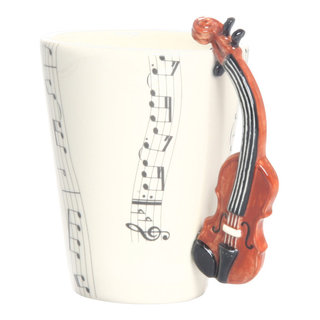 Violin 3D Ceramic Mug - Eclectic - Mugs - by Blue Witch Ceramics Inc ...
