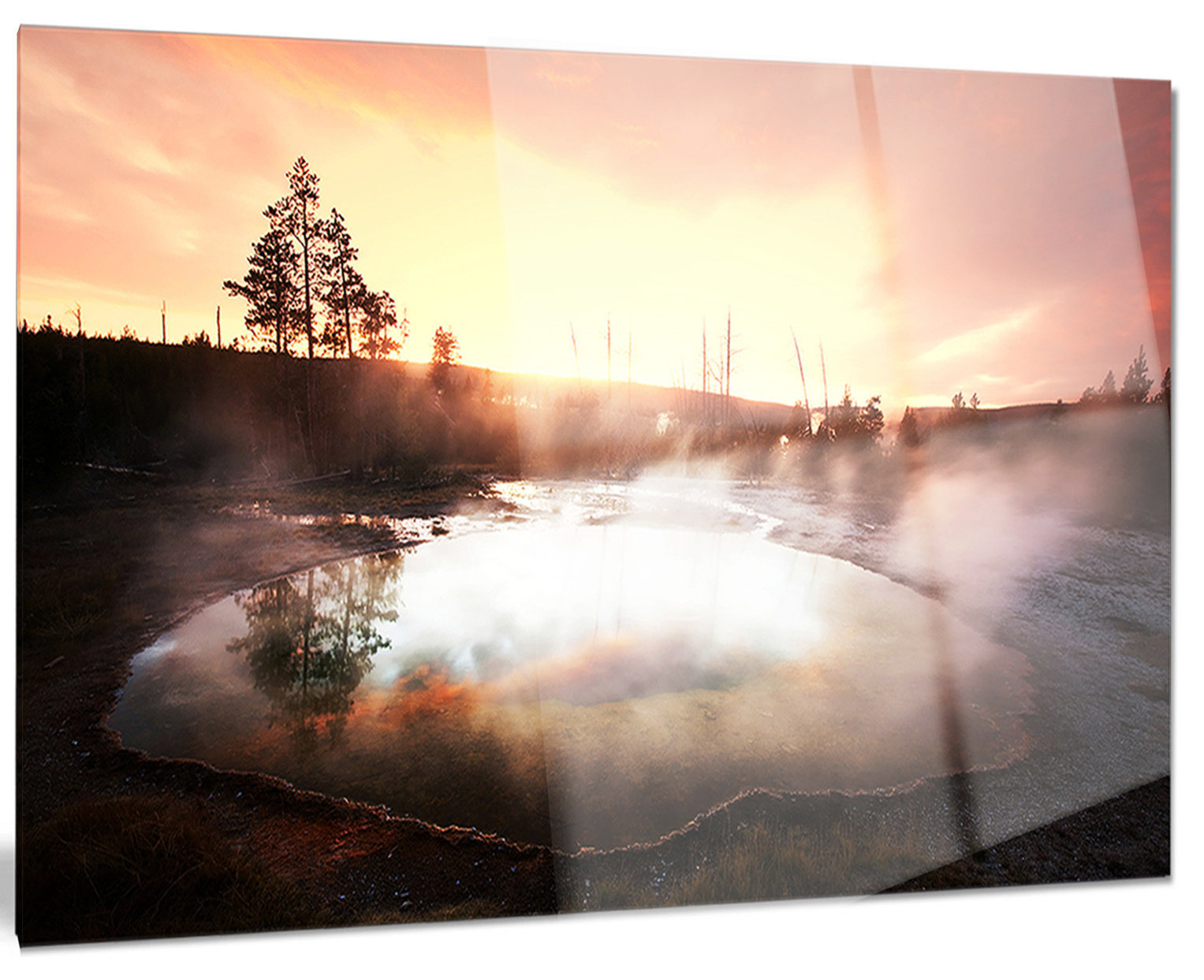"Evening at Morning Glory Pool" Landscape Photo Glossy Metal Wall Art ...