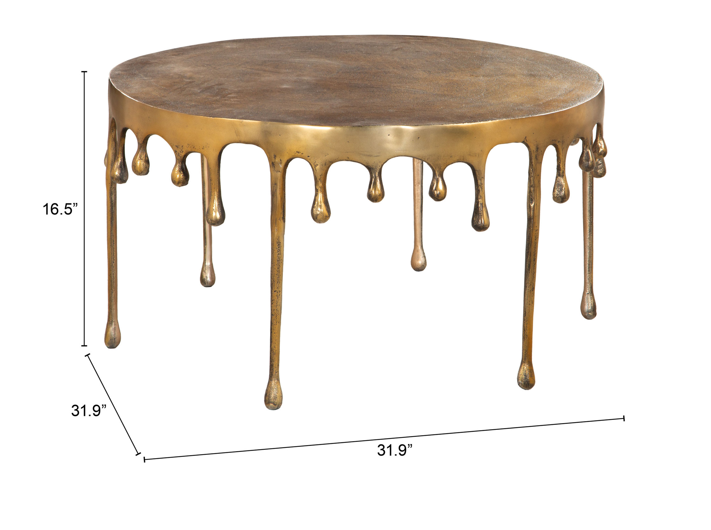 Drip Coffee Table Antique Brass - Contemporary - Coffee Tables - by Zuo ...