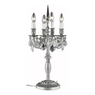 Elegant 9204 Rosalia 4 Light 12" Swarovski Table Lamp, Pewter ...