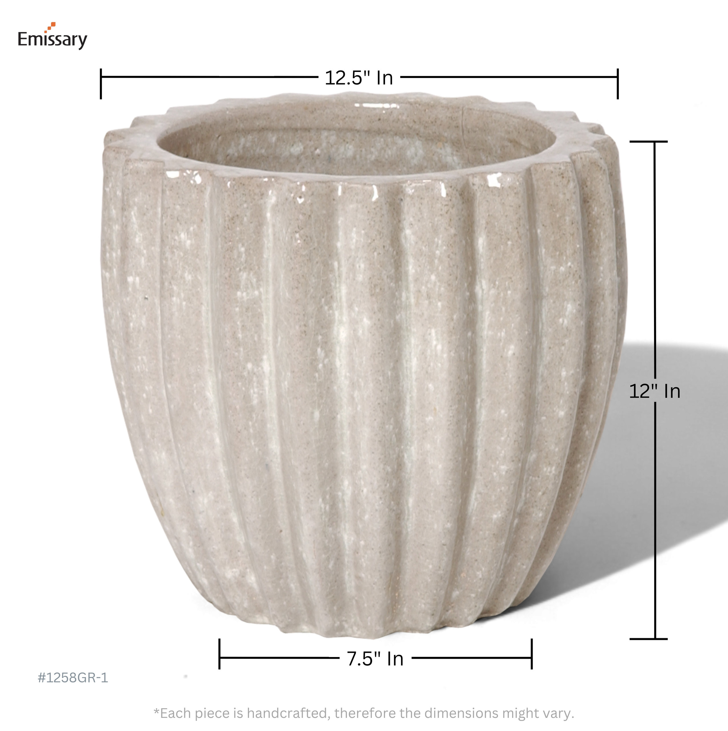 Gray Tall Round Ridge Pot - Farmhouse - Indoor Pots And Planters - by ...