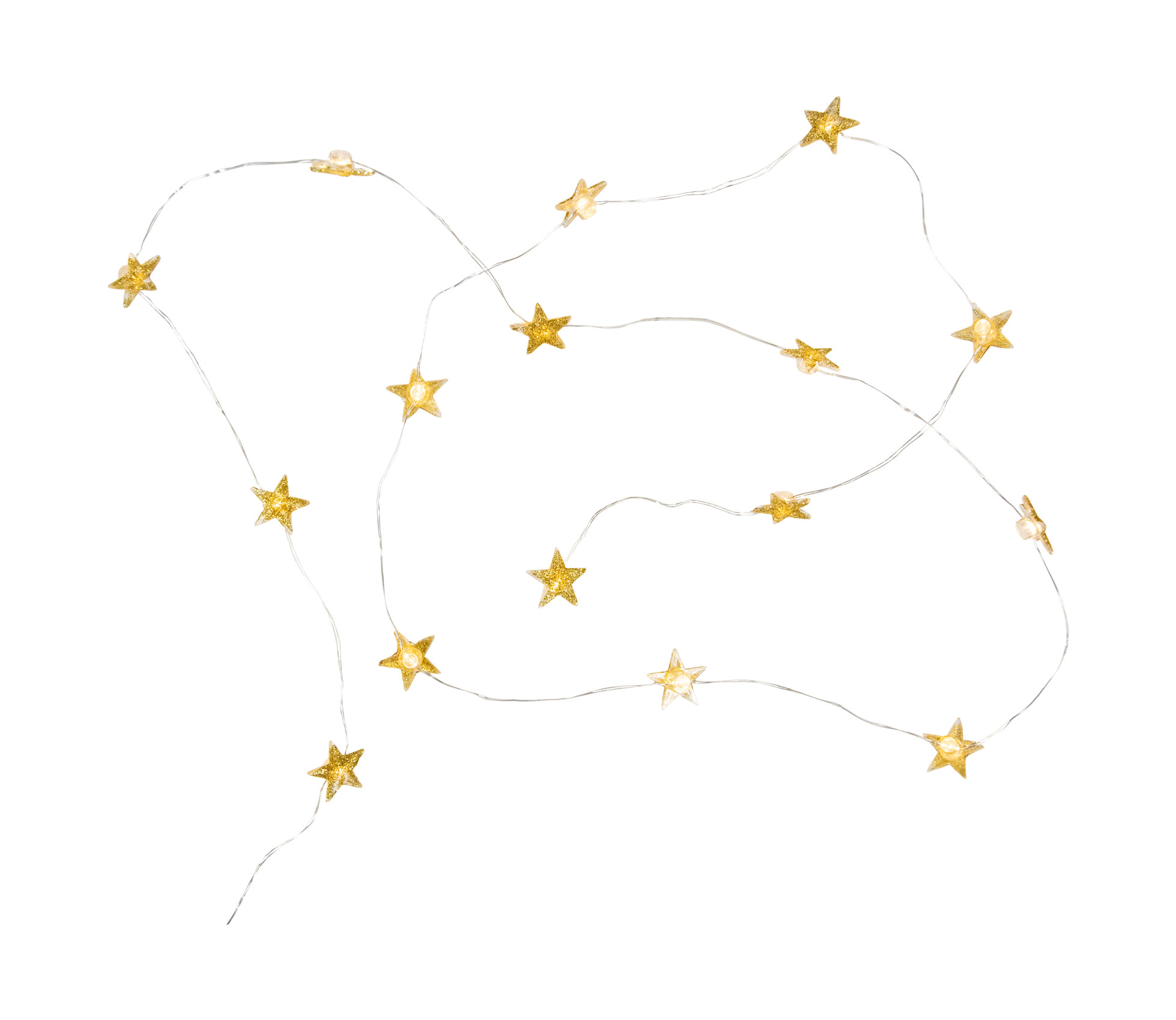 10-Count Warm White LED Mini Gold Star Christmas Fairy Lights 5.25 ...