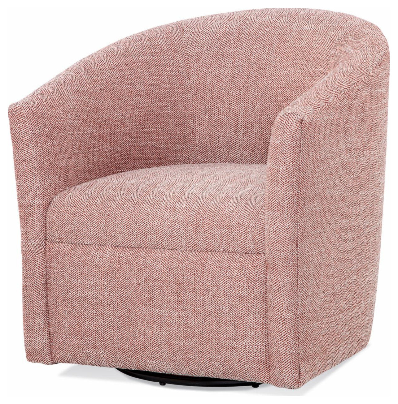 Modern Fabric Swivel Accent Chair with Herringbone Patterned Seat ...